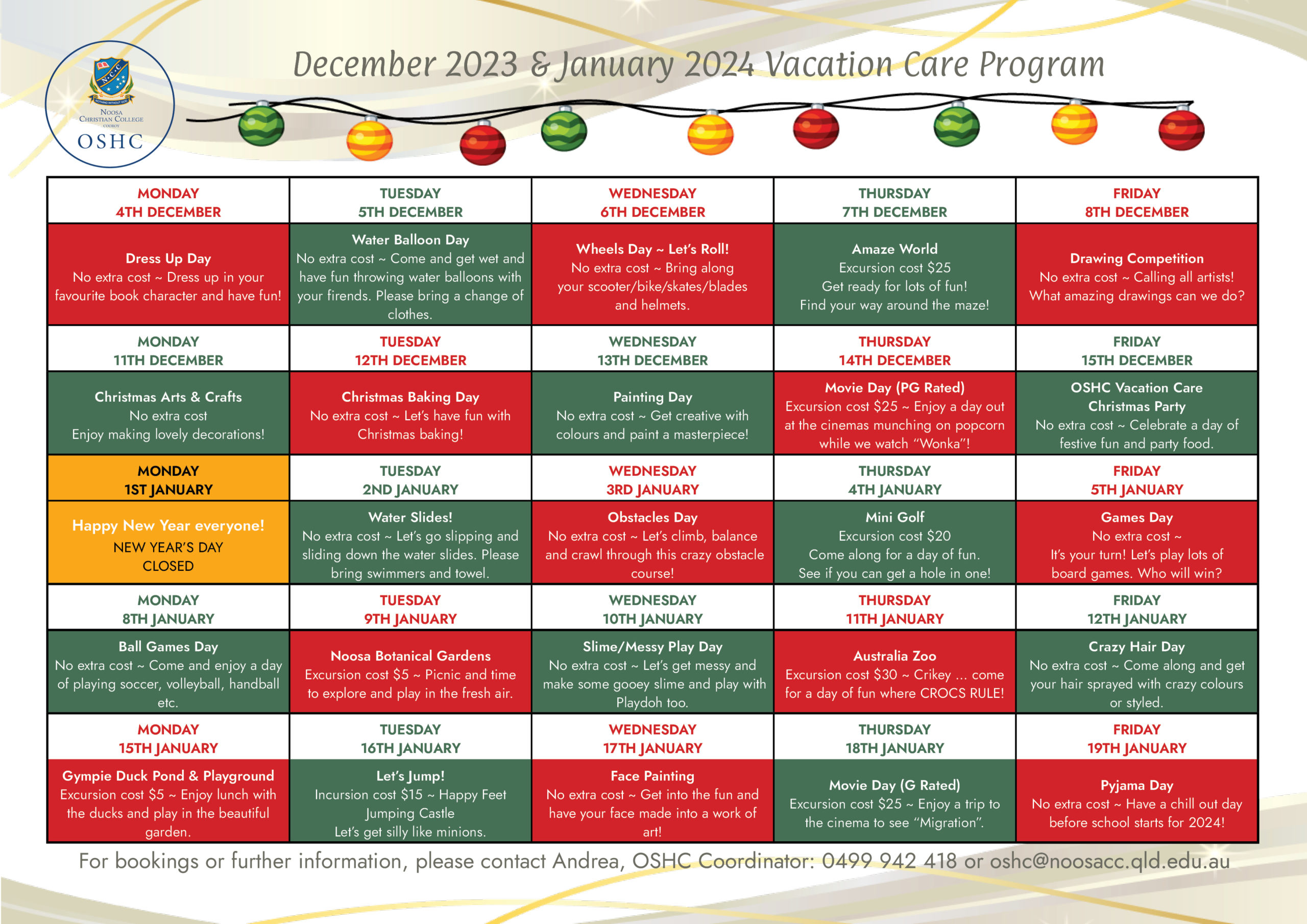 OSHC – Noosa Christian College